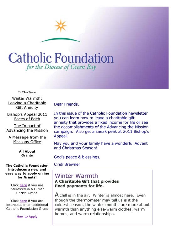 Catholic-Foundation-Newsletter-2 - Catholic Foundation - Green Bay, WI